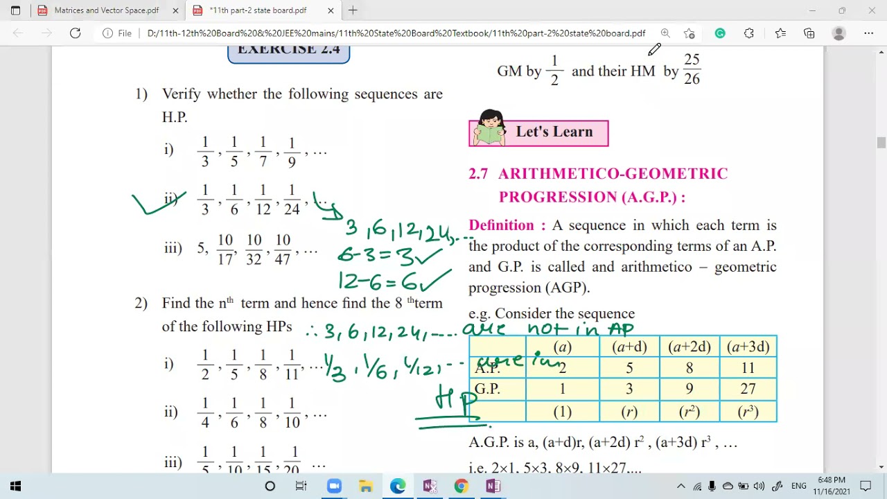 XI - Math - Sequence and Series Lecture - 11 - YouTube