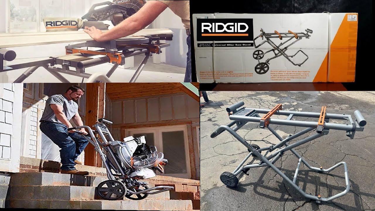 RIDGID FOLDABLE MOBILE MITER SAW STATION (AC9946) + FLEX 24V BRUSHLESS ...