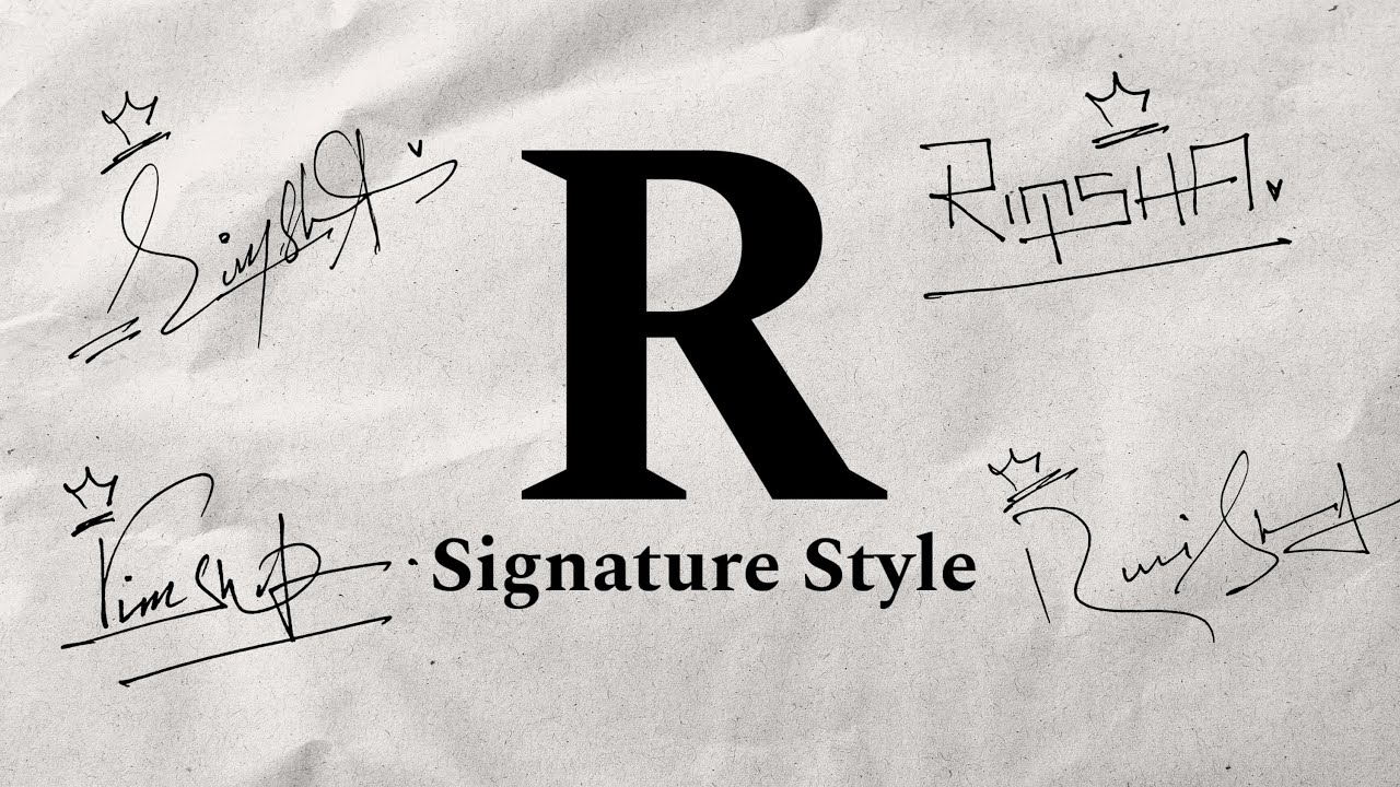 R Signature Style | Signature for R | Signature for Alphabet R ...