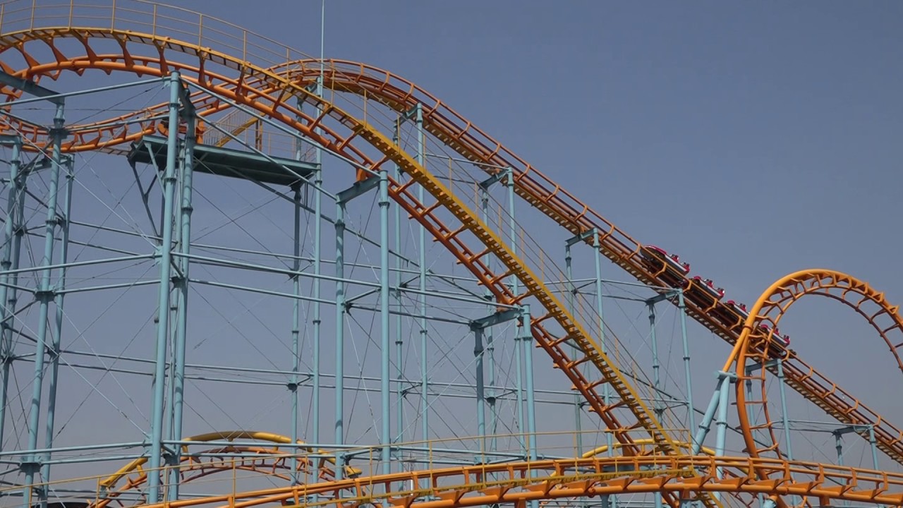 Four ring roller coaster - YouTube
