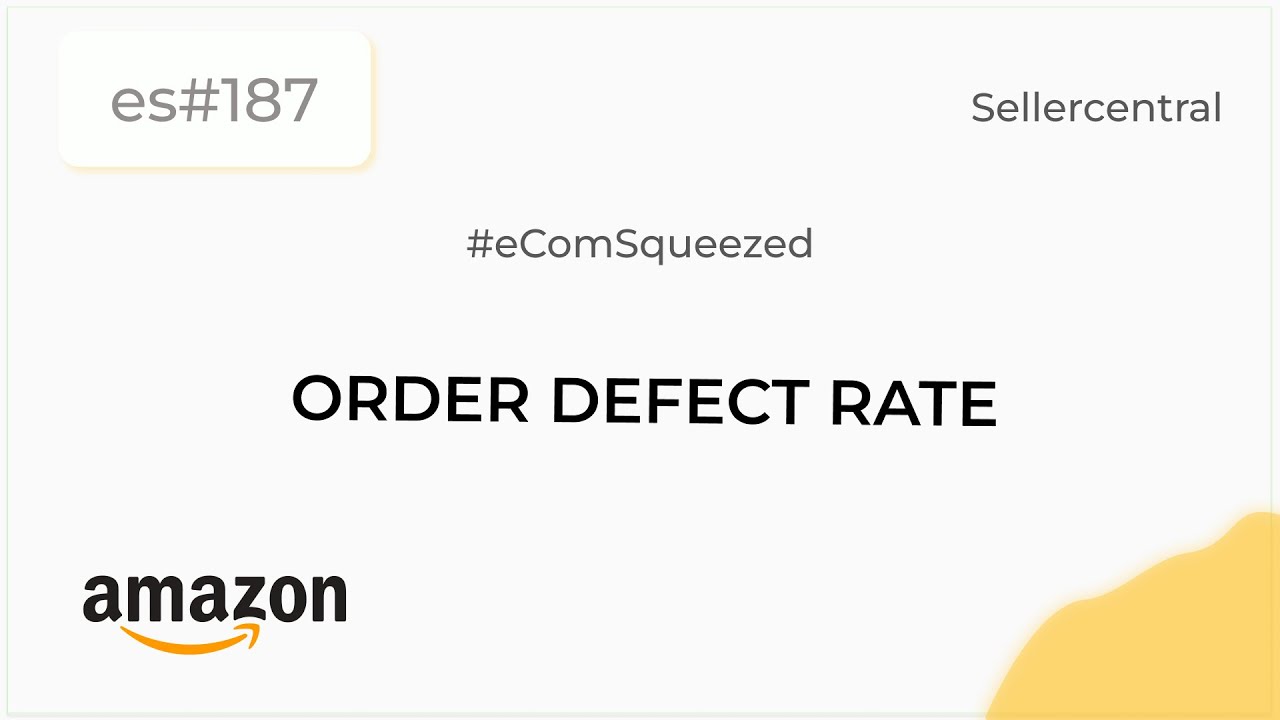 What is Order Defect Rate (ODR) on Amazon Seller Central- es187 - YouTube