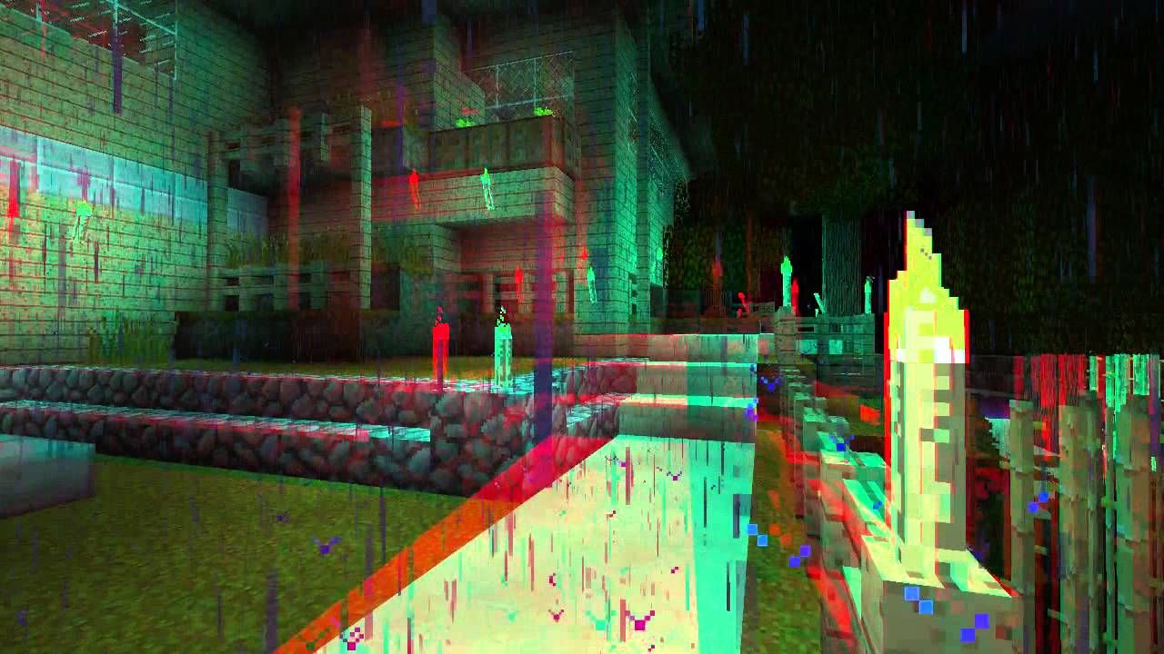 Minecraft - Midnight Stroll (anaglyph 3D) - YouTube
