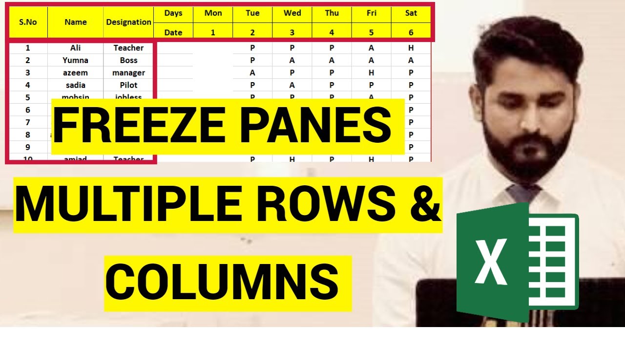 HOW TO FREEZE MULTIPLE ROWS AND COLUMNS IN MS EXCEL 2016 IN HINDI HOW TO FREEZE MULTIPLE ROWS AND COLUMNS IN MS EXCEL 2016 IN HINDI