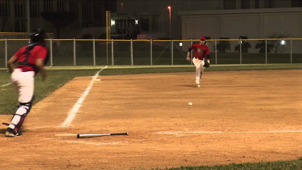 Okinawan and Marine baseball teams compete - YouTube