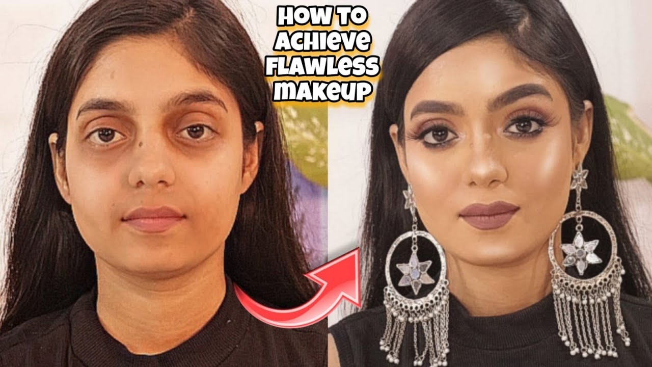 How to hide dark circles, mole, double chin with makeup ||FULL COVERAGE ...