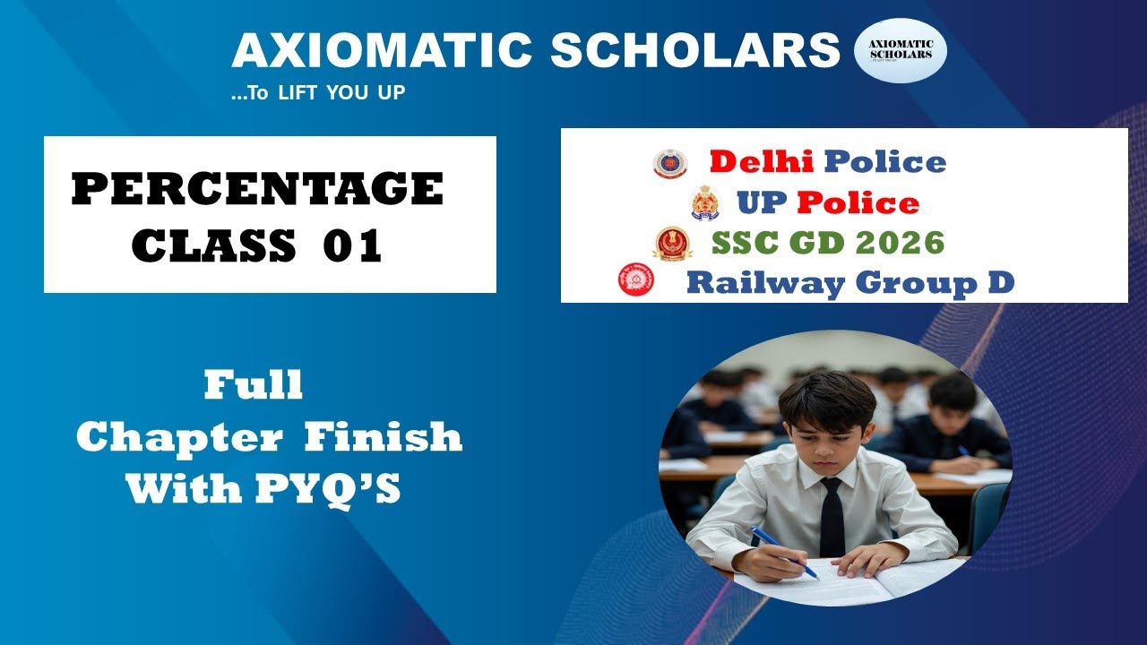 PERCENTAGE CLASS 01 | FOR ALL COMPETITIVE EXAMS - YouTube