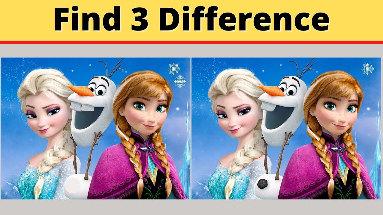 Spot 3 Differences Frozen Edition - YouTube