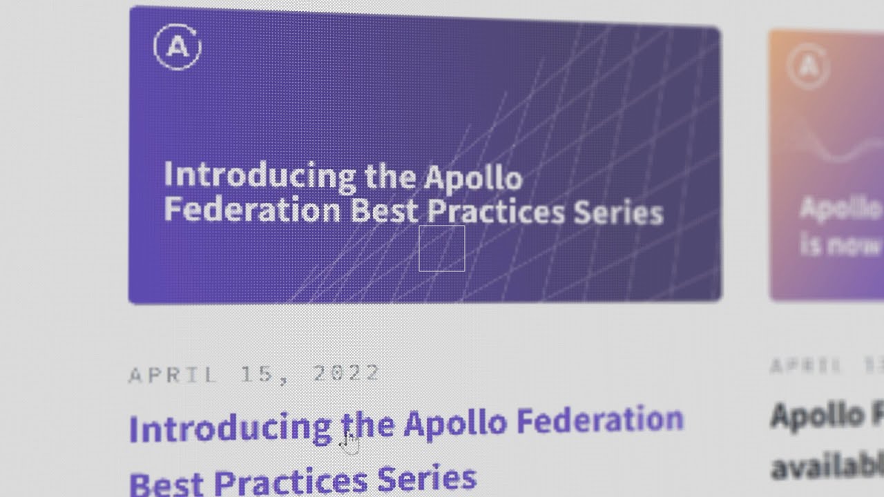 Introducing the Apollo Federation Best Practices Series - YouTube