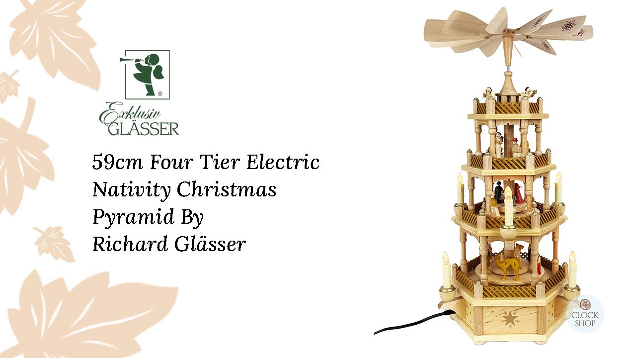 59cm Four Tier Electric Nativity Christmas Pyramid By Richard Glässer ...