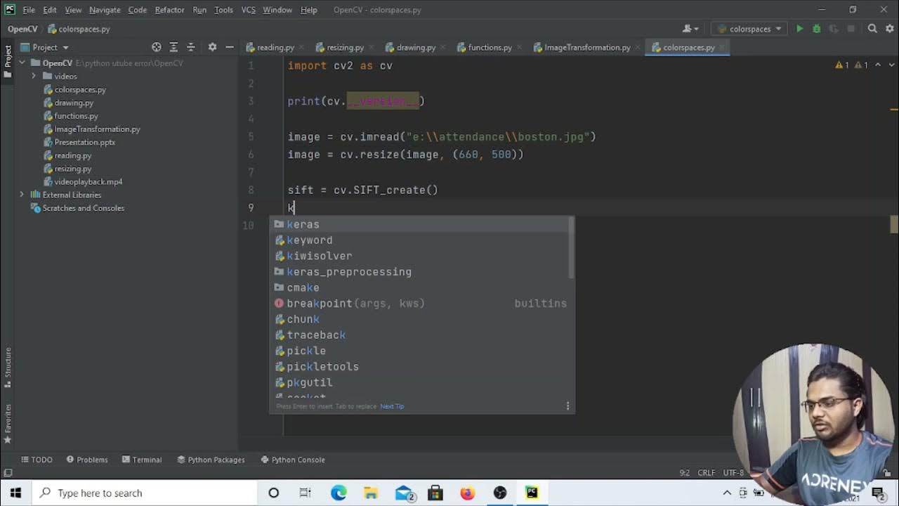 cv.xfeatures.sift_create() | AttributeError: module 'cv2.cv2' has no attribute 'xfeatures' - YouTube