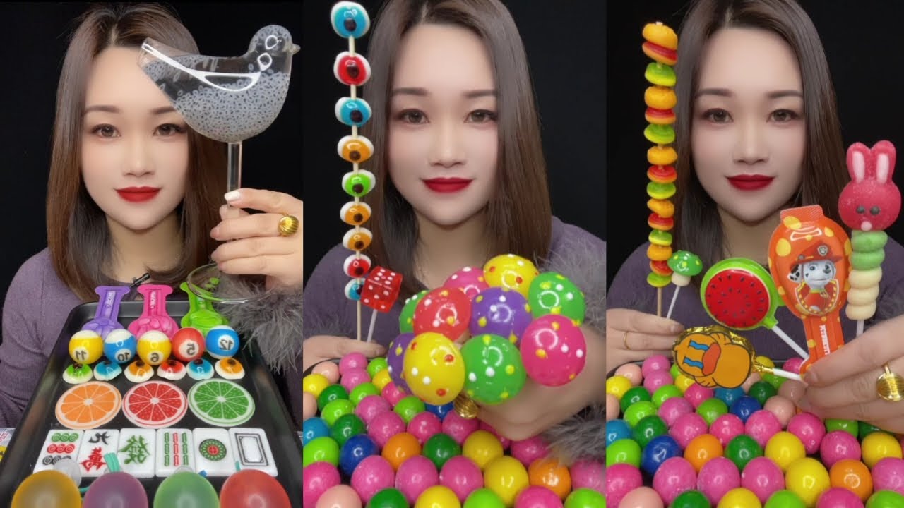 ASMR candy eating challenge with mukbang lollipops unbelievable # ...