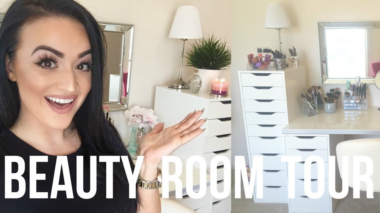 BEAUTY ROOM TOUR | Makeup Collection & Organization ! - YouTube