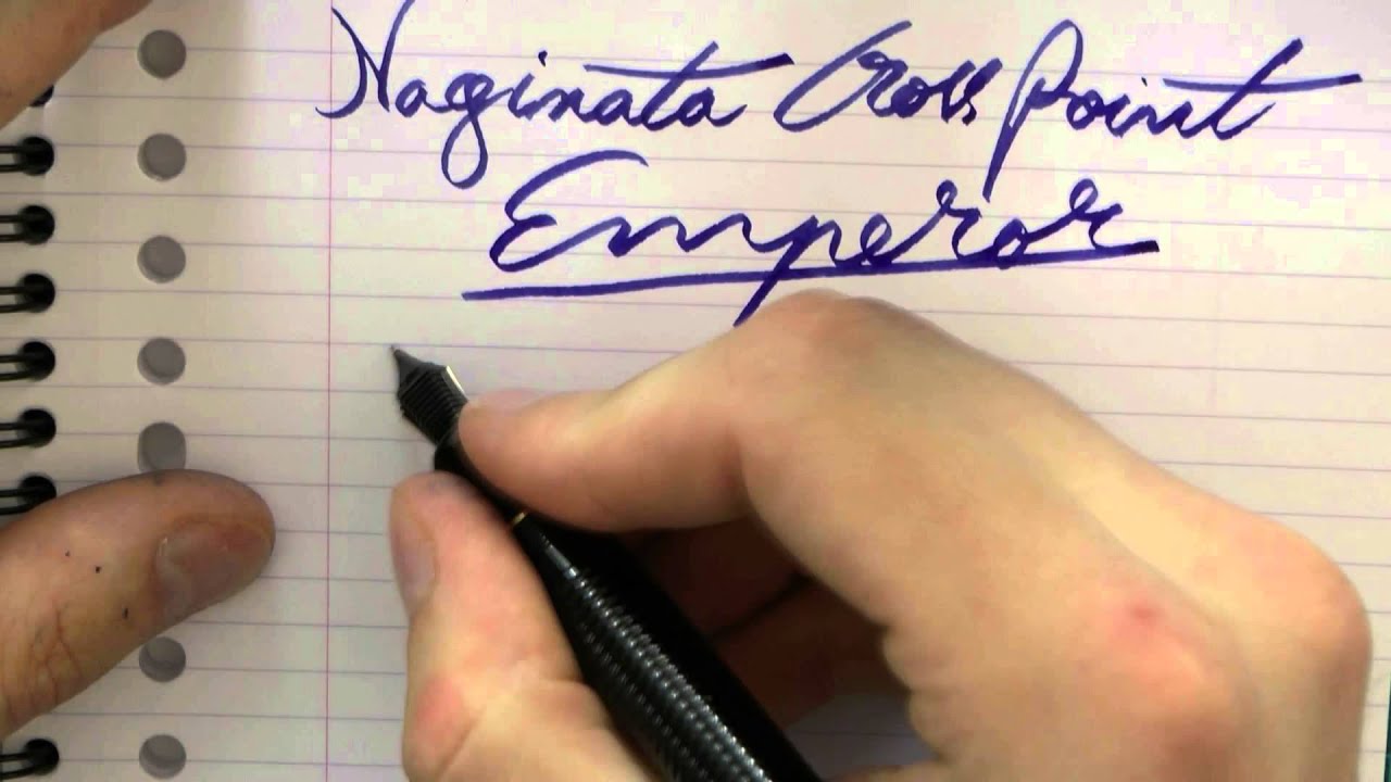 Sailor Naginata Cross Point Emperor Nib Review - YouTube