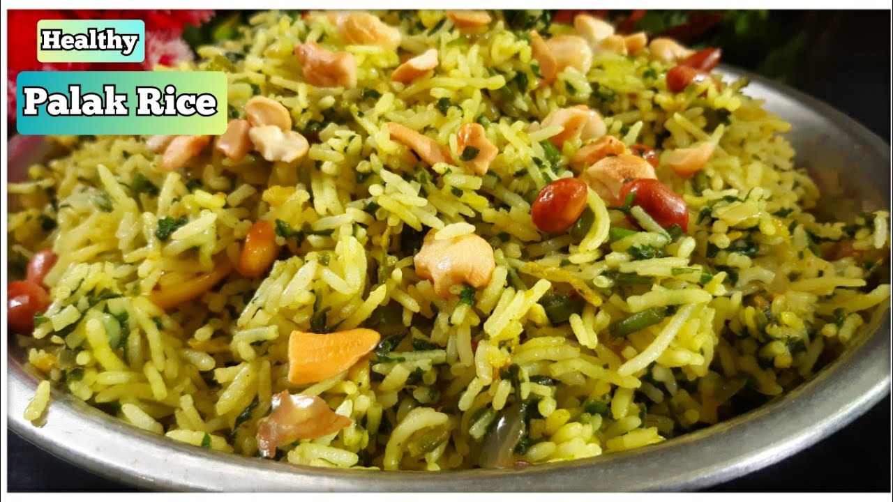 Green Rice| No colour added|Lunch box recipe time#palakrice - YouTube