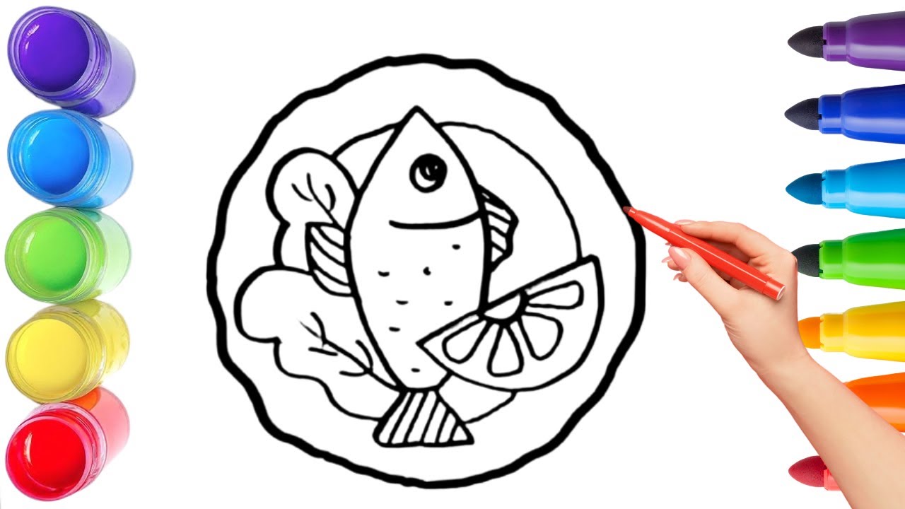 How To Draw cute food plater Drawing, Painting & Coloring For Kids and ...