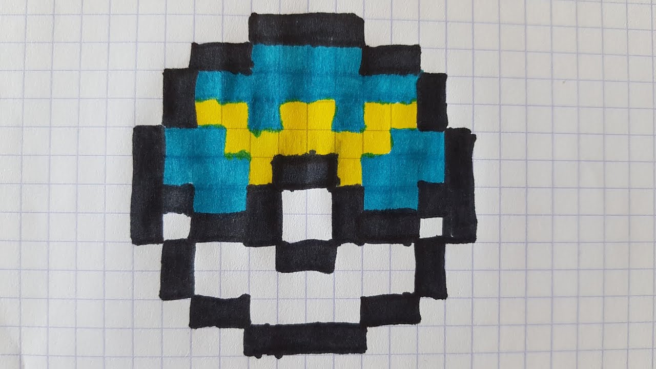 How To Draw A Pokeball Easy Pixel Art Youtube