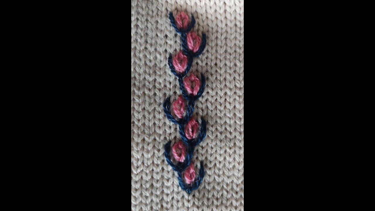 Ricamo "ramage" su maglia - YouTube