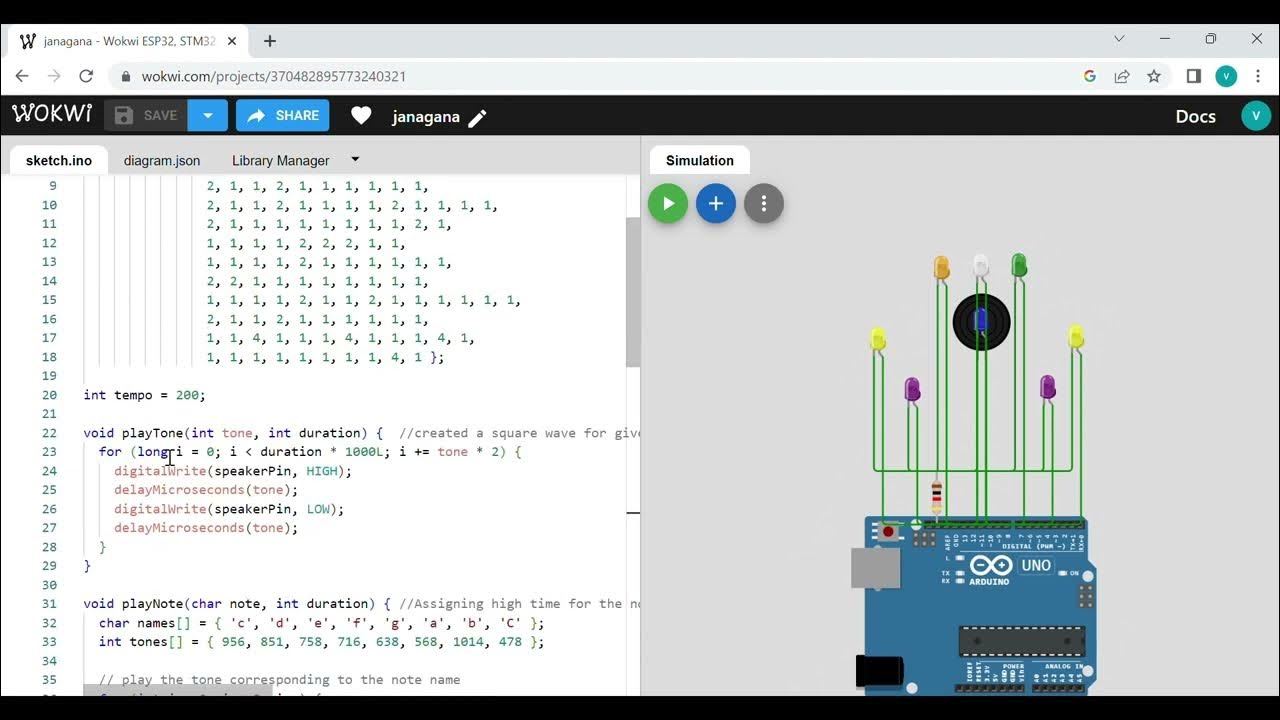 National Anthem in buzzer|Embedded System|LED|Arduino UNO|C++program ...
