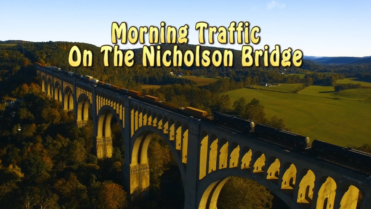 Morning Rail Traffic on The Nicholson Bridge - YouTube