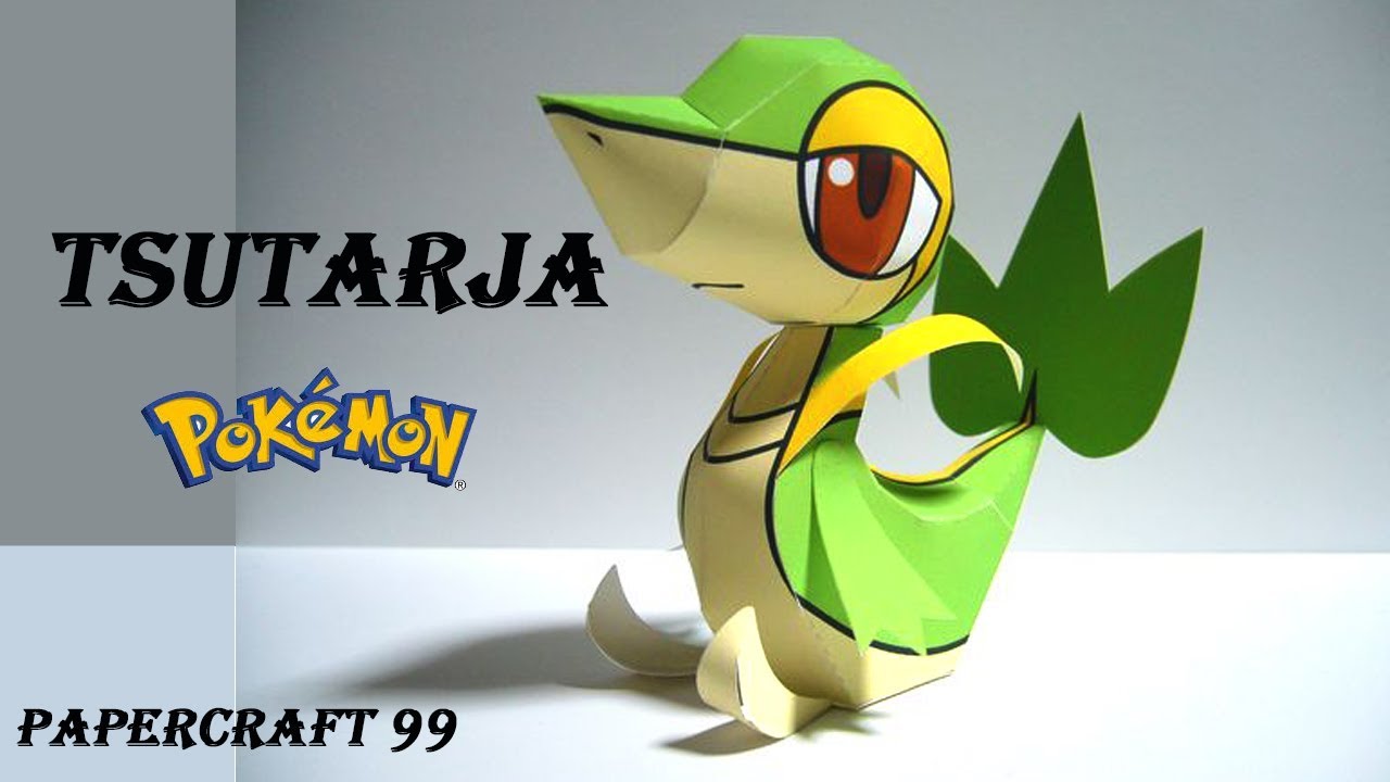 Pokemon Tsutarja ( Snivy ) So Cute A Paper | papercraft 99 - YouTube