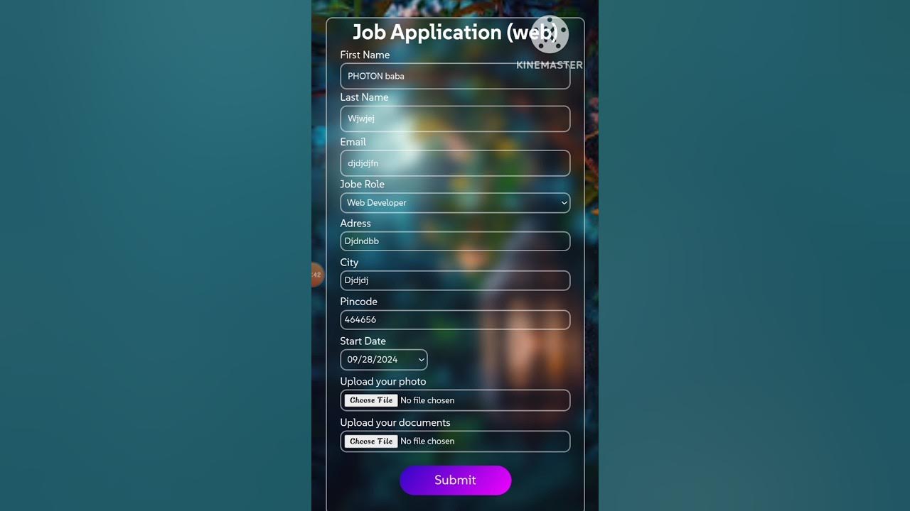 Application Form Using Html And Css Htmlcssjs Coding Webdevelopment Youtube