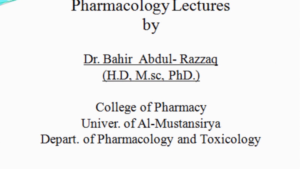 Diuretics Lecture Profdr Bahir Abdul Razzaq Youtube