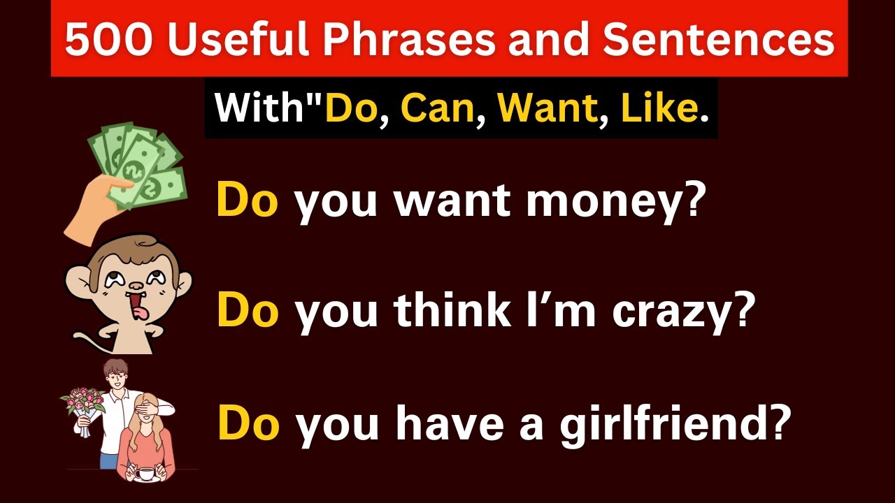 👉500 Sentences in English With (Do-Does-Can-Want) Daily Useful Phrases ...