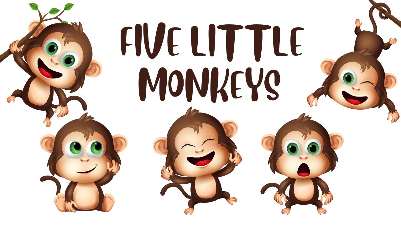 Five Little Monkeys Jumping On The Bed | The Naughty Monkeys | Monkeys ...