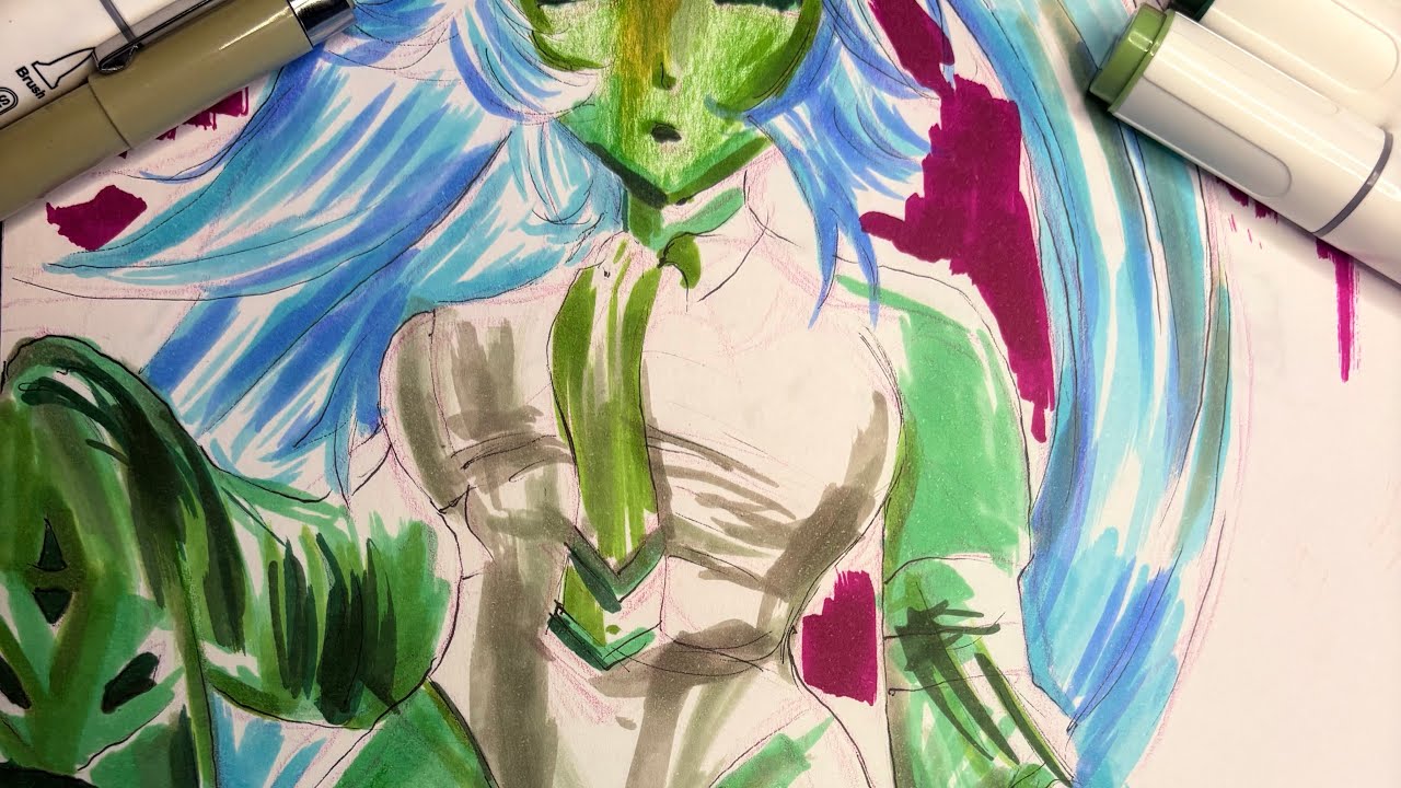 Glorpi Miku in Alcohol Markers - YouTube