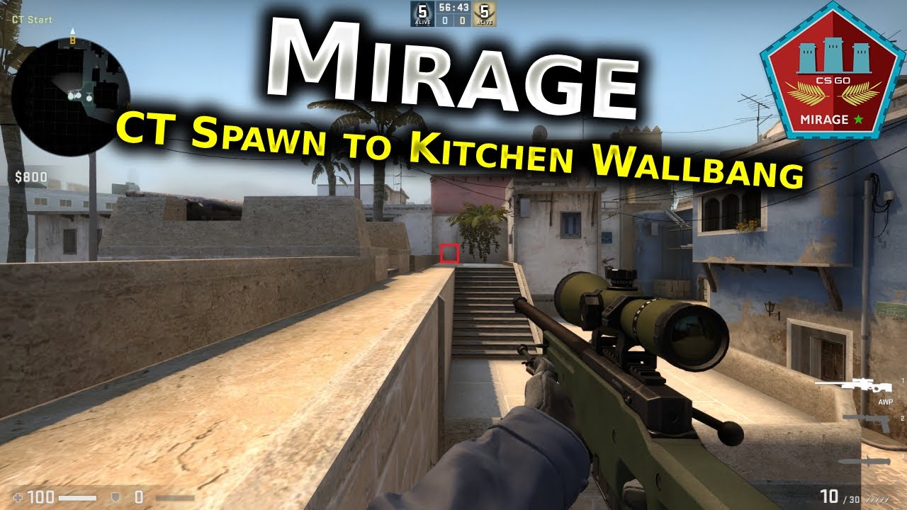 CSGO: Mirage Wallbangs No One Knows | Mirage CT Spawn to Kitchen ...