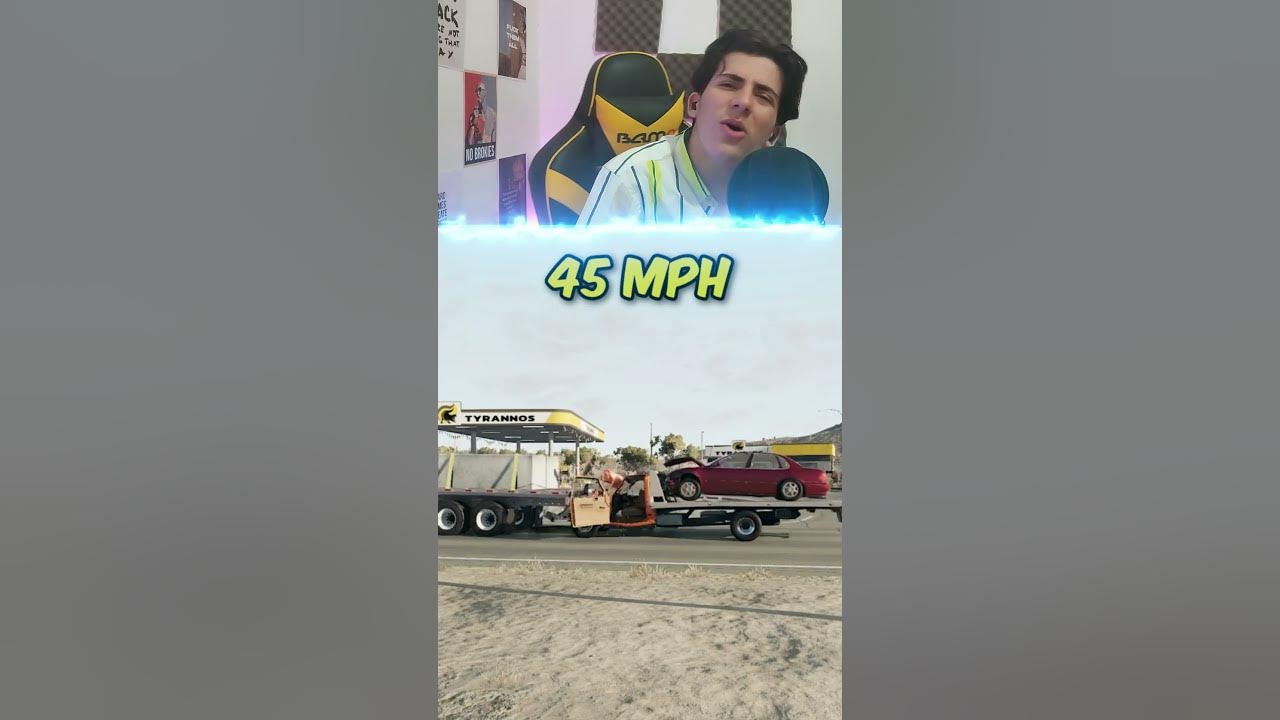تست تصادف ماشین از پشت با کامیون تو سرعت های مختلف😂 ماشین مچاله شد🤣🥴