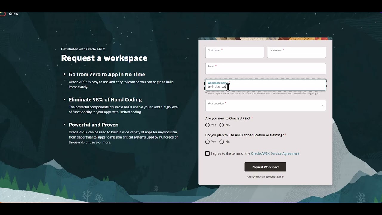 Create Free Online Oracle Apex Workspace In Urdu Hindi Oracleapex Apex Intro Urdu Hindi