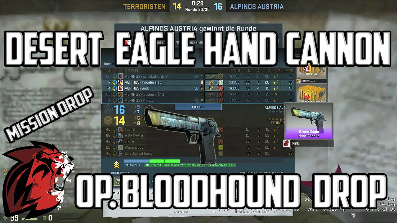 [CS:GO] BLOODHOUND DROP | HAND CANNON MISSION DROP - YouTube