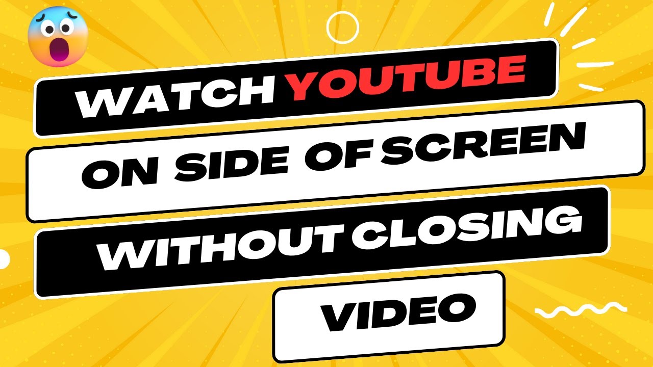 How to watch youtube videos on side screen without closing it - YouTube