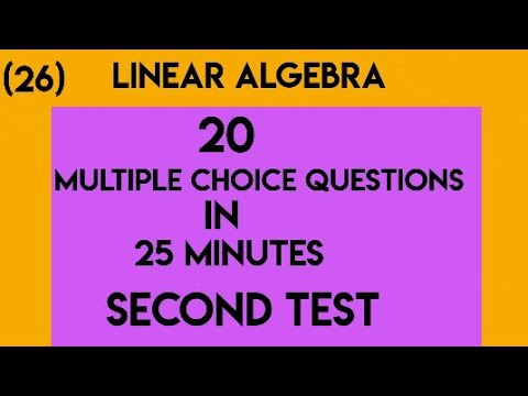 Multiple choice questions on Linear Algebra| 20 MCQ in 25 minutes ...