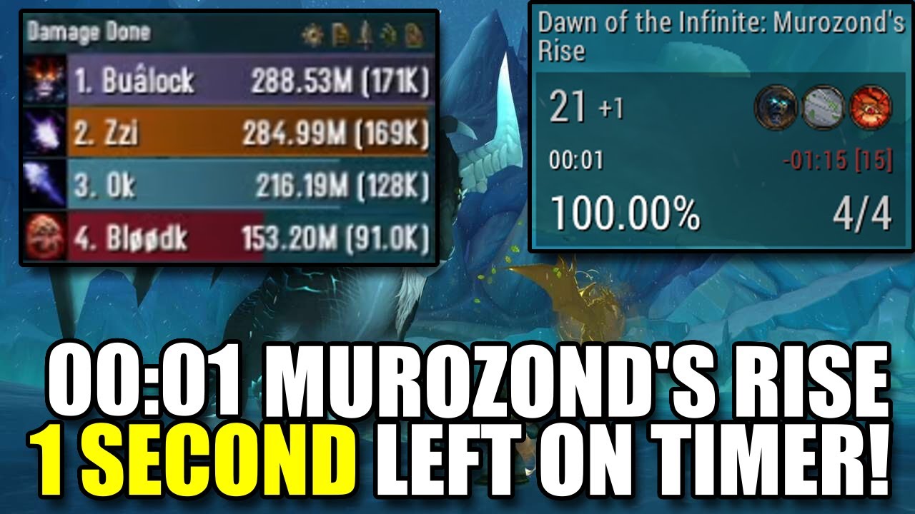 1 SECOND LEFT TILL OVERTIME IN Murozond's Rise +21 - MYTHIC DUNGEON ...