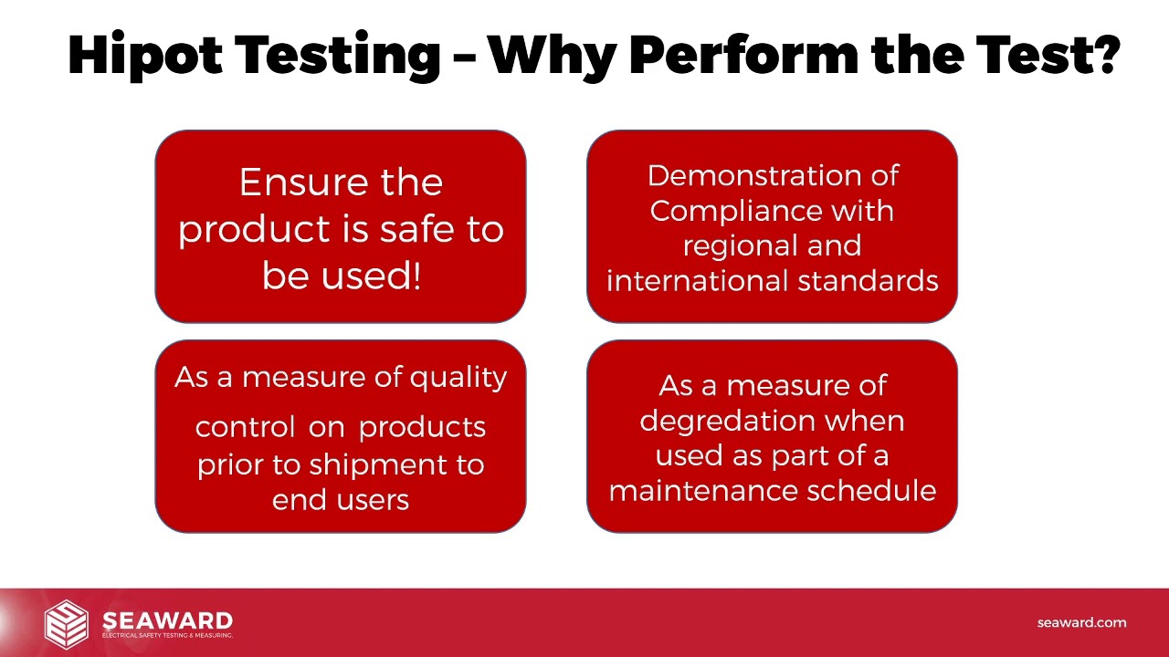 An Introduction to Hipot Testing Webinar - Seaward - YouTube