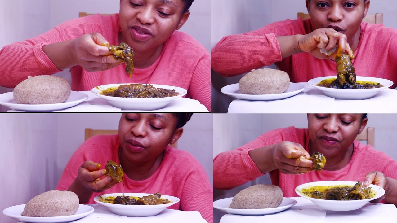 Mukbang | Nigerian African Food Mukbang | Delicious Oha (Ora) Soup With ...