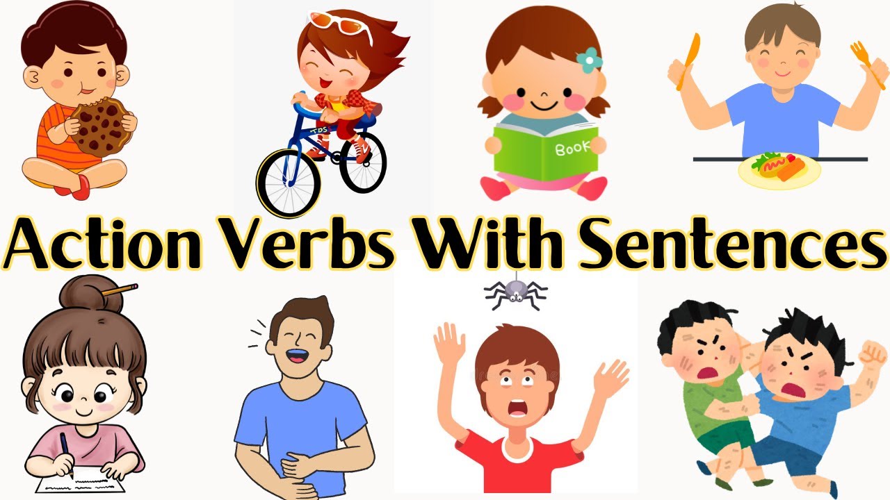 Action Verbs Sentences | Fun and Easy English Vocabulary - YouTube