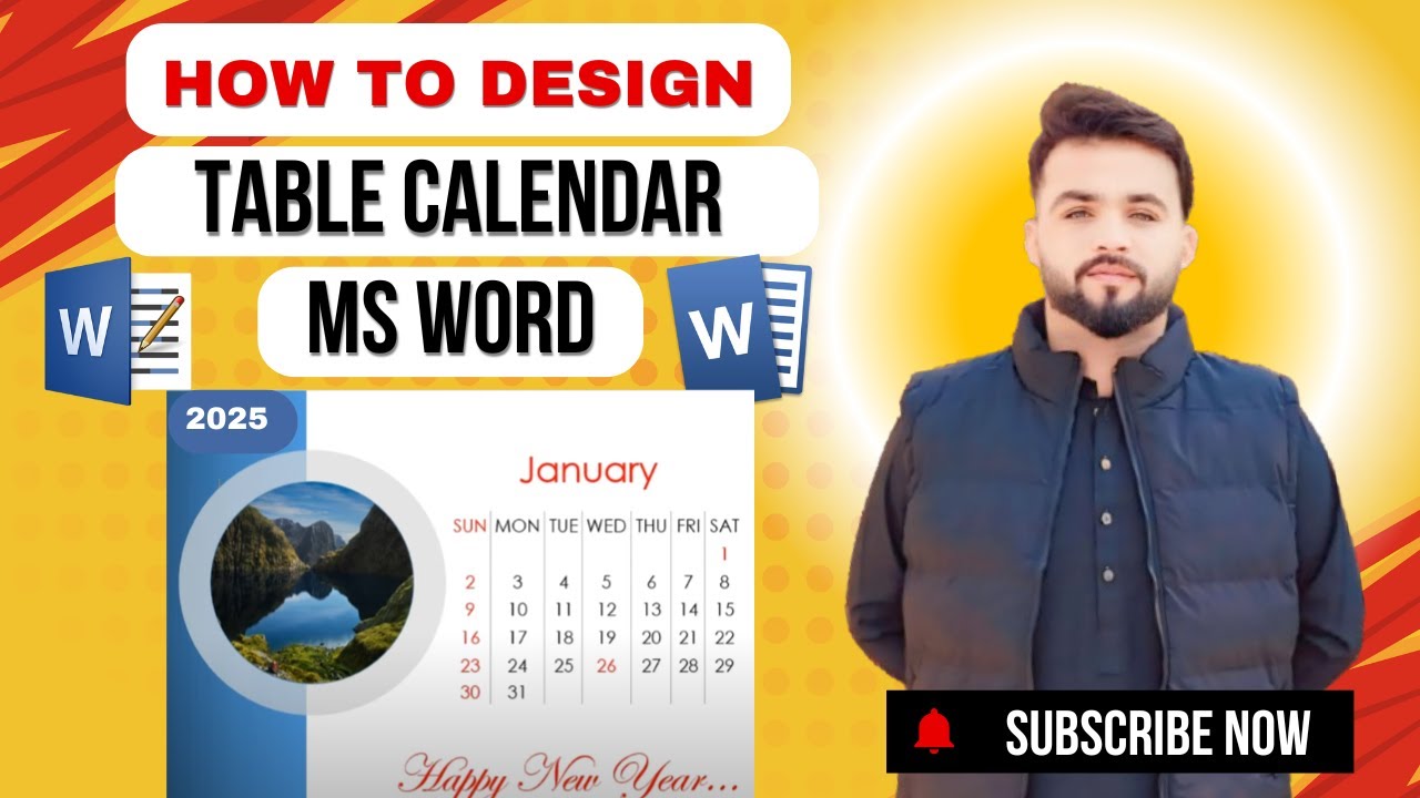 How to Design a Table Calendar in Microsoft Word | Desk Calendar Design ...