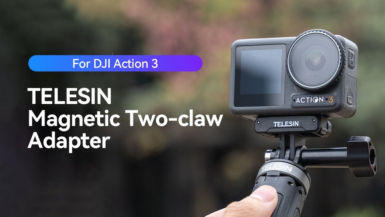 TELESIN Magnetic Two-claw Adapter for DJI Action3/4 - YouTube
