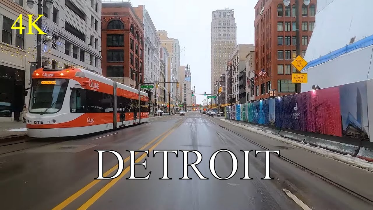 Detroit 4K - Winter Day Drive - USA - YouTube