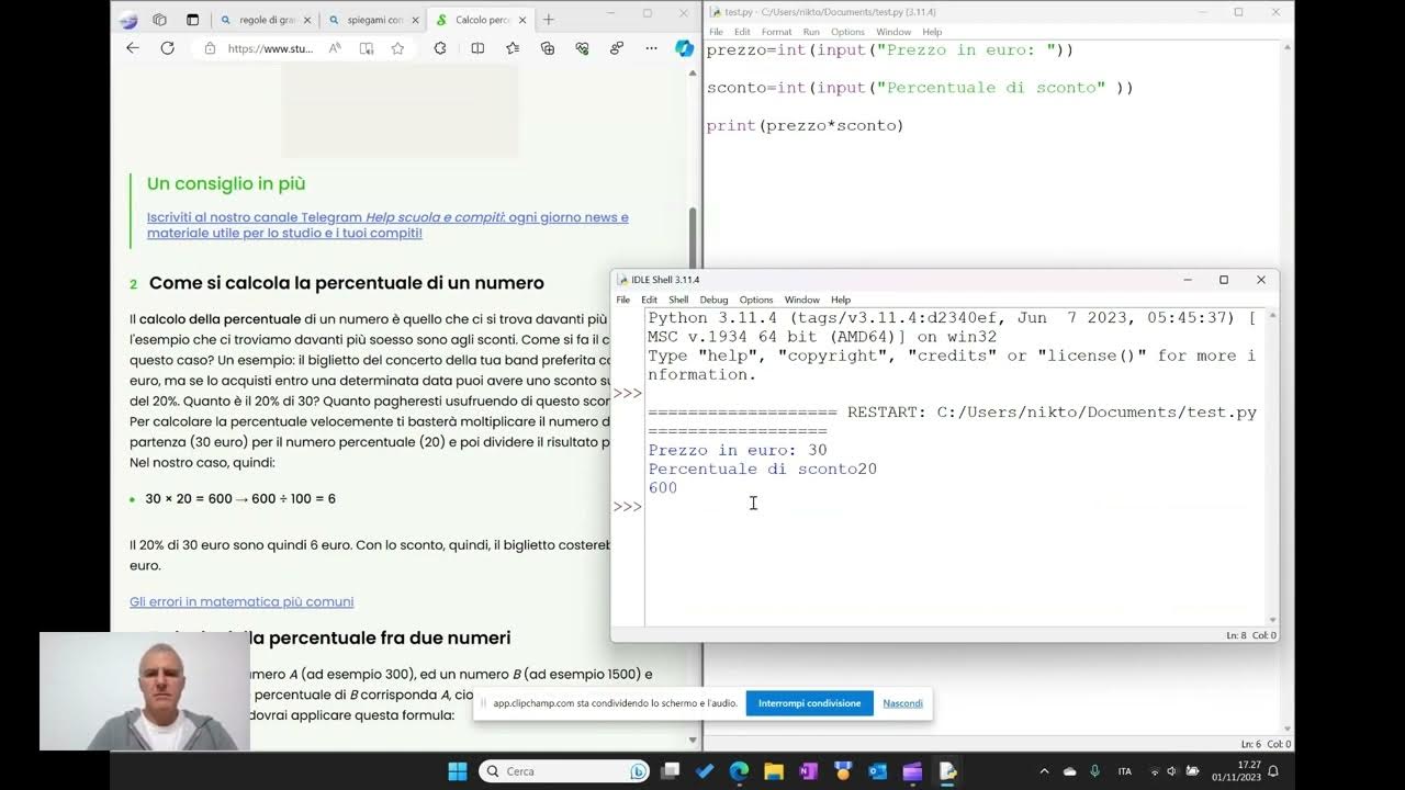 Programmazione Python - Calcolo del codice di sconto - YouTube