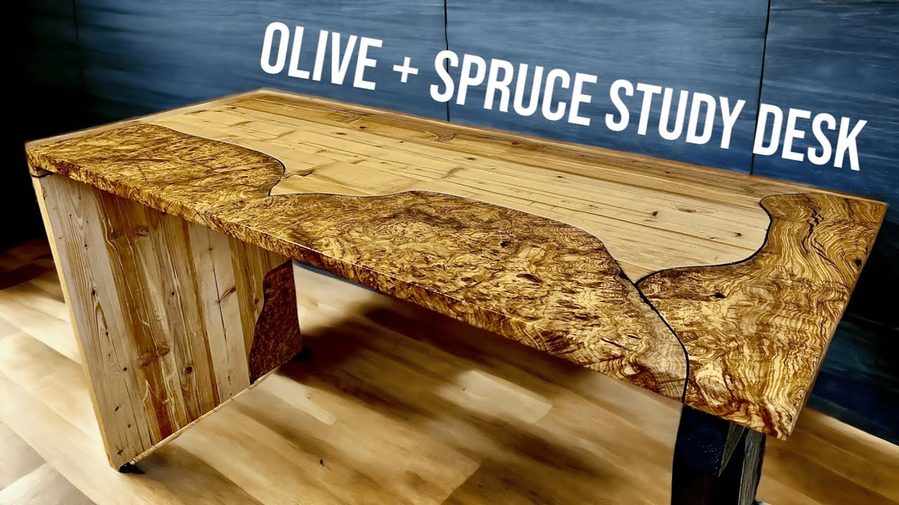 Making a Desk with Olive Tree / Woodworking - YouTube