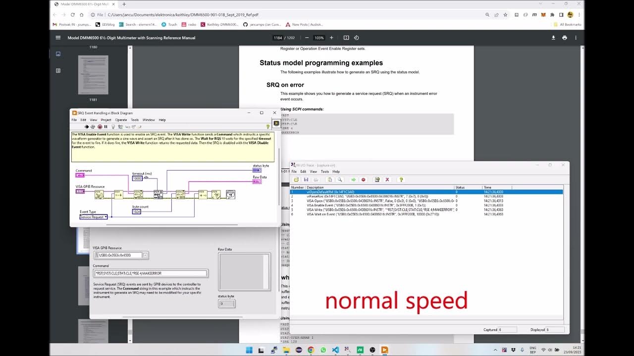 failed attempt to get SCPI SRQ reply on Keithley DMM6500 (silent) - YouTube