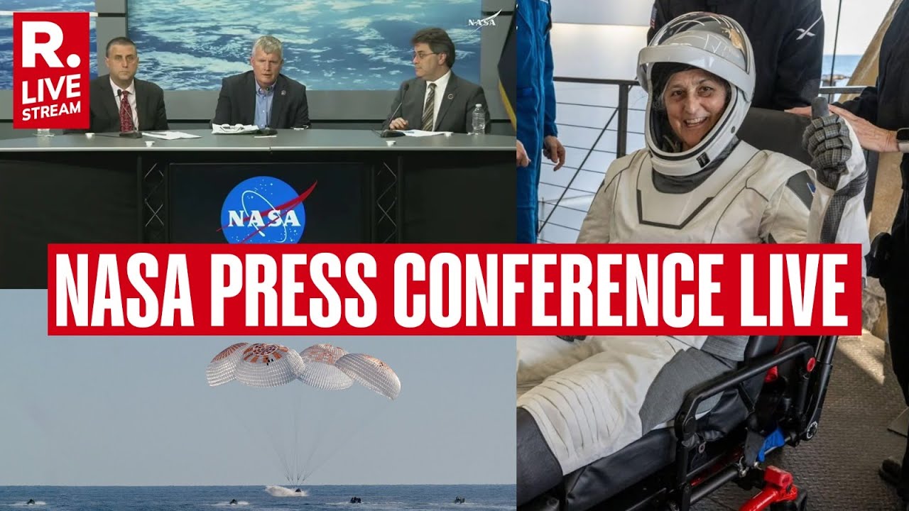 NASA Press Conference LIVE | Sunita Williams Lands | LIVE Visuals ...