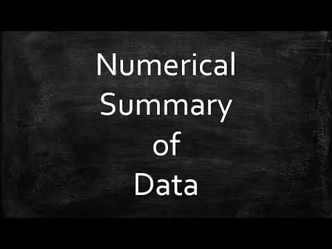 Numerical Summary of Data - YouTube