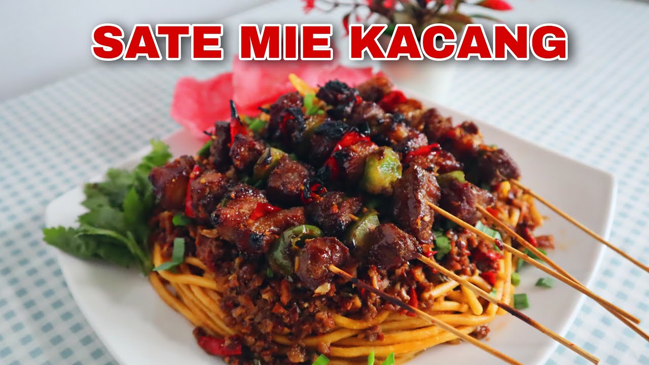 MASAK MIE BUMBU KACANG TOPPING SATE DAGING SAPI | RESEP SATE KACANG ...
