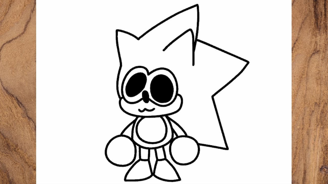 How to draw Sonk.Rom FNF Friday Night Funkin step by step - YouTube