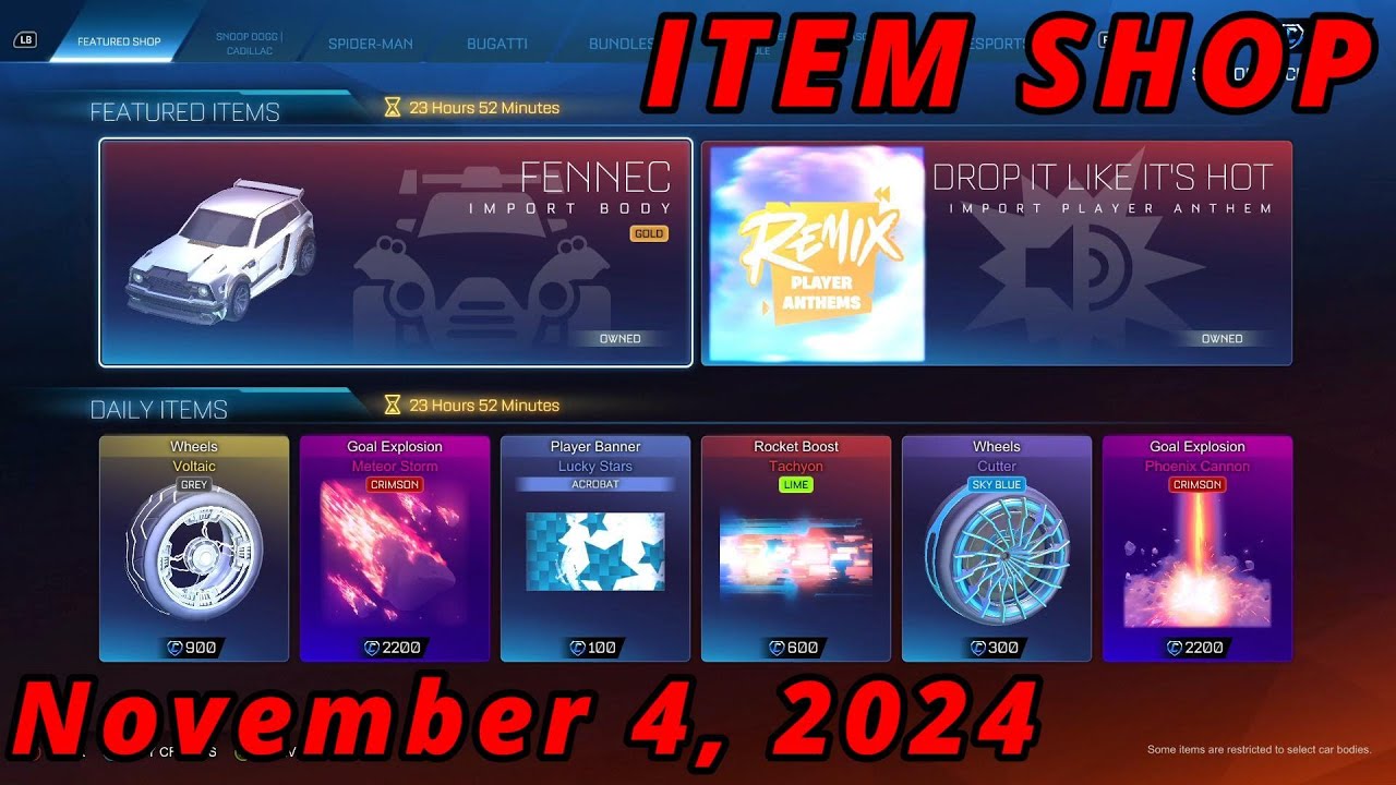November 4 Rocket League Item Shop: CRIMSON METEOR STORM GOAL EXPLOSION ...